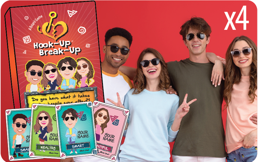 HUBU Personalized Board Game (4 Characters) | Hook Up Break Up